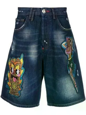Philipp Plein Denim Shorts For Men