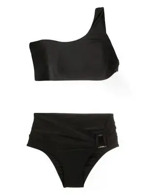 AMIR SLAMA Gathered-buckle Two-piece Bikini Set - Black