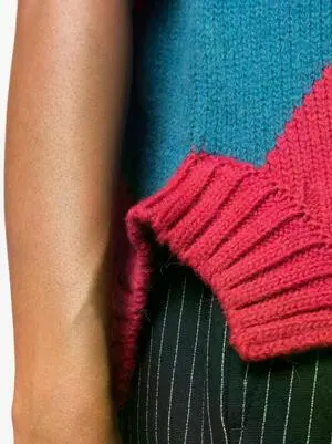 La DoubleJ Argyle Intarsia-knit Vest - Red
