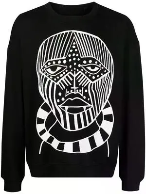 HACULLA. Face Print Sweatshirt - Black