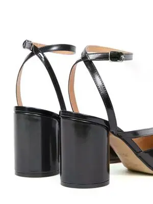 MAISON MARGIELA Tabi Leather Pumps With Ankle Strap - Black