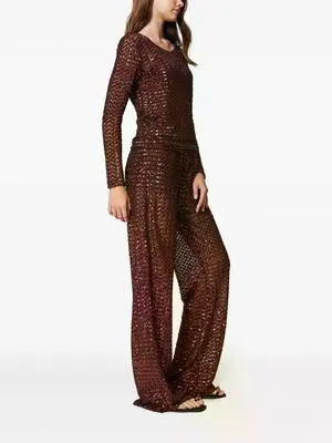 TWINSET Sequinned Wide-leg Trousers