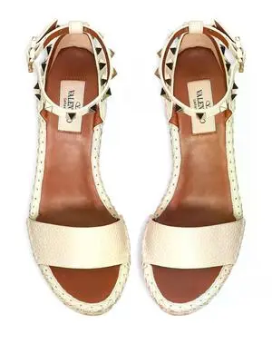Valentino Garavani 105mm Double Rockstud Wedge Sandals