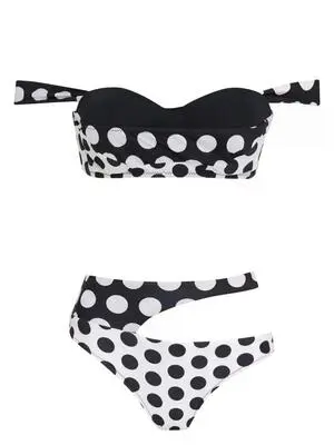 AMIR SLAMA Polka-dot Bikini - Black