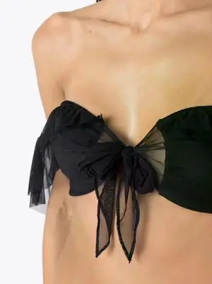 AMIR SLAMA Tie-fastening Sheer Crop Top