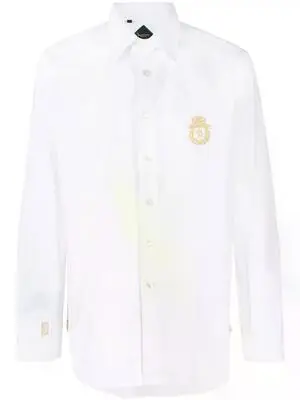 BILLIONAIRE Silver Cut Logo-print Shirt - White