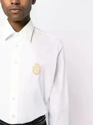 BILLIONAIRE Silver Cut Logo-print Shirt