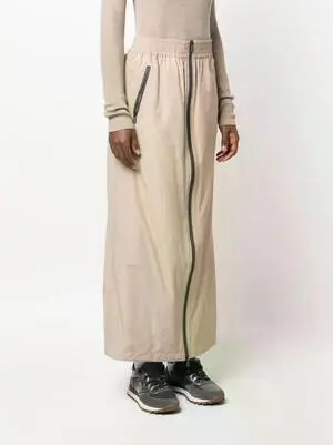Brunello Cucinelli Two-way Zip-up Maxi Skirt - Neutrals