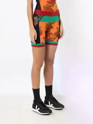 AMIR SLAMA Mesh Floral Print Shorts