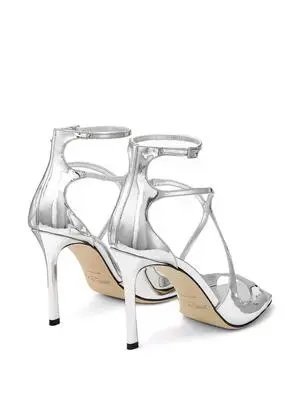 JIMMY CHOO Azia 95 Ankle-strap Sandals - Silver