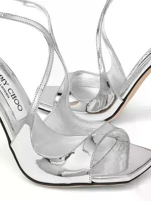 JIMMY CHOO Azia 95 Ankle-strap Sandals - Silver