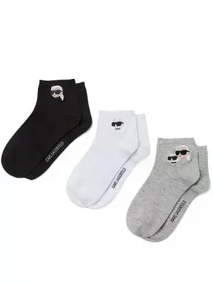 Karl Lagerfeld Ikon Short Socks Pack Of Three - Black