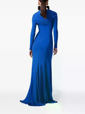 Carolina Herrera Long-sleeve Draped Gown