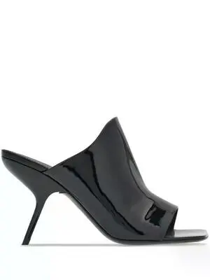 FERRAGAMO Open-toe Leather High Heel Sandals - Black