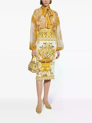 Dolce & Gabbana Majolica-print Silk Blouse
