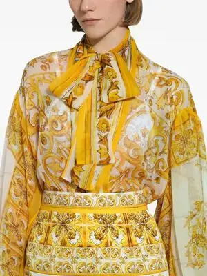 Dolce & Gabbana Majolica-print Silk Blouse