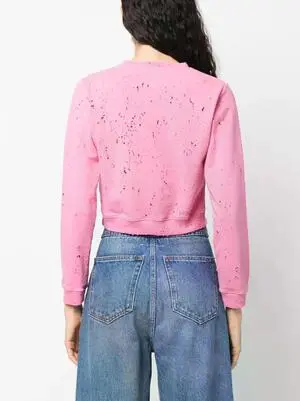 MAISON MARGIELA Distressed Logo-print Sweatshirt