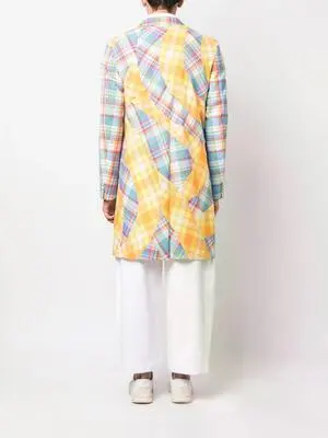 Comme Des Garçons Plaid Patchwork Single-breasted Coat