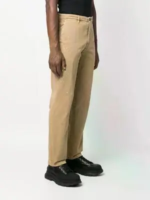 Incotex Text-print Straight-leg Trousers