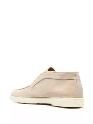 Santoni Suede Slip-on Loafers - Neutrals