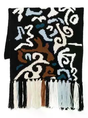 Ermanno Scervino Patterned-jacquard Scarf - Black