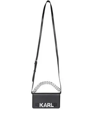 Karl Lagerfeld Logo-lettering Leather Phone Case - Black