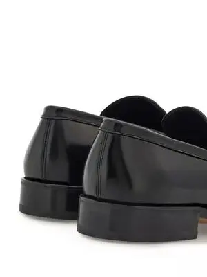 FERRAGAMO Gancini-plaque Leather Moccasins