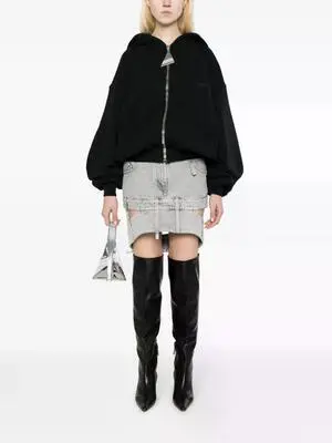 Attico Cut-out Denim Mini Skirt