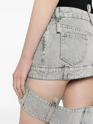 Attico Cut-out Denim Mini Skirt