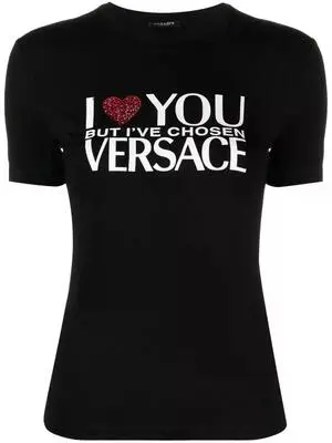 Versace Slogan-print T-shirt - Black