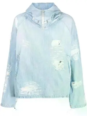 424 Distressed Cotton Hooded Jacket
