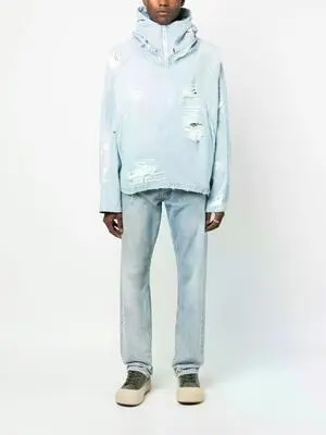 424 Distressed Cotton Hooded Jacket