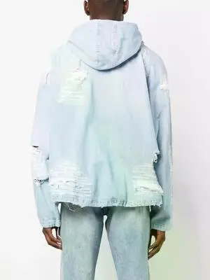 424 Distressed Cotton Hooded Jacket