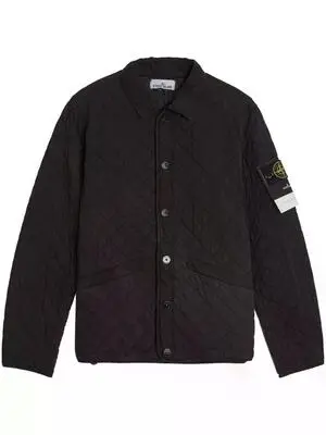 Stone Island Quilted Press-stud Bomber Jacket - Black