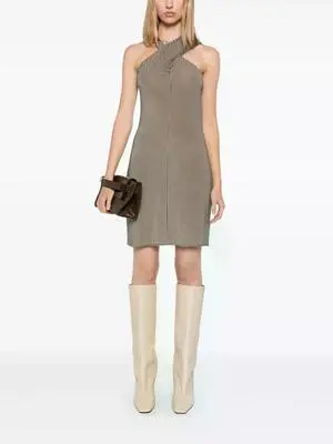 COURREGES Criss-cross Jersey Mini Dress - Neutrals