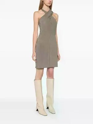COURREGES Criss-cross Jersey Mini Dress - Neutrals