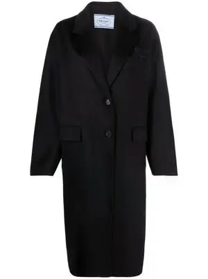 Prada Logo-embroidered Cashmere Coat
