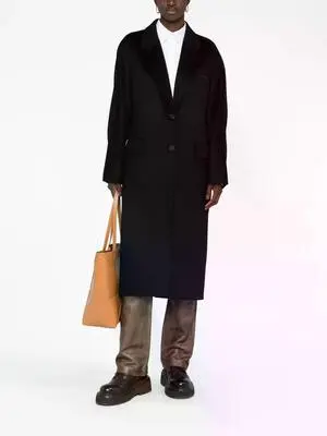 Prada Logo-embroidered Cashmere Coat