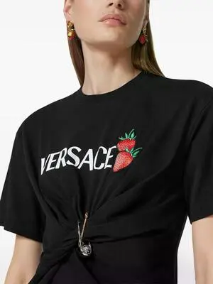 Versace Safety Pin Embroidered T-shirt Dress