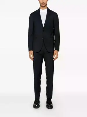 LARDINI Brooch-detail Suit - Blue