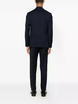 LARDINI Brooch-detail Suit - Blue