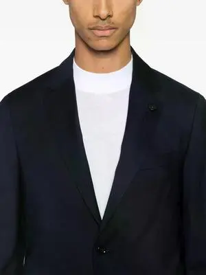 LARDINI Brooch-detail Suit - Blue