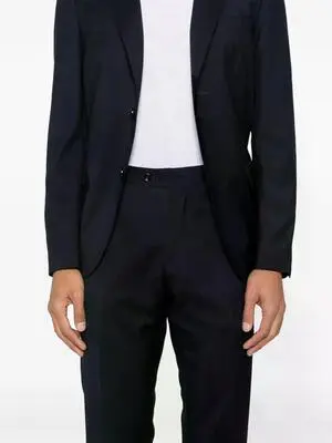 LARDINI Brooch-detail Suit - Blue