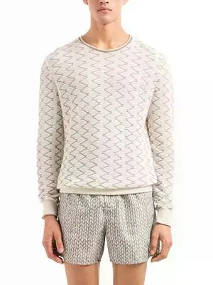 Giorgio Armani Zigzag-embroidered Round-neck Jumper