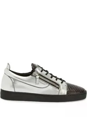 GIUSEPPE ZANOTTI Frankie Double-zip Low-top Sneakers - Silver