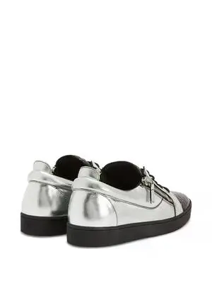 GIUSEPPE ZANOTTI Frankie Double-zip Low-top Sneakers - Silver