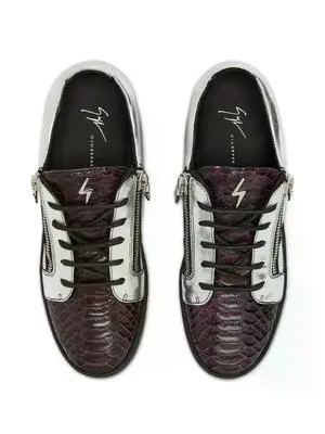 GIUSEPPE ZANOTTI Frankie Double-zip Low-top Sneakers - Silver