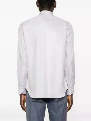 Canali Geometric-pattern Shirt - Grey
