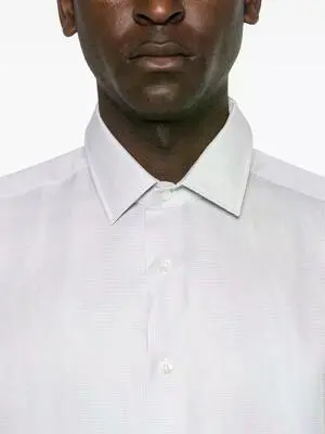 Canali Geometric-pattern Shirt - Grey