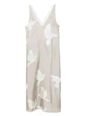 Stella McCartney Dove-print Sleeveless Maxi Dress - Grey